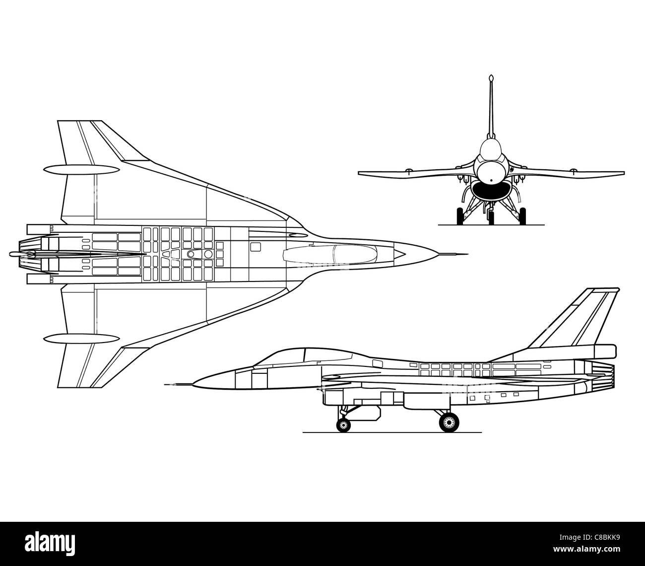 F 16 Drawing