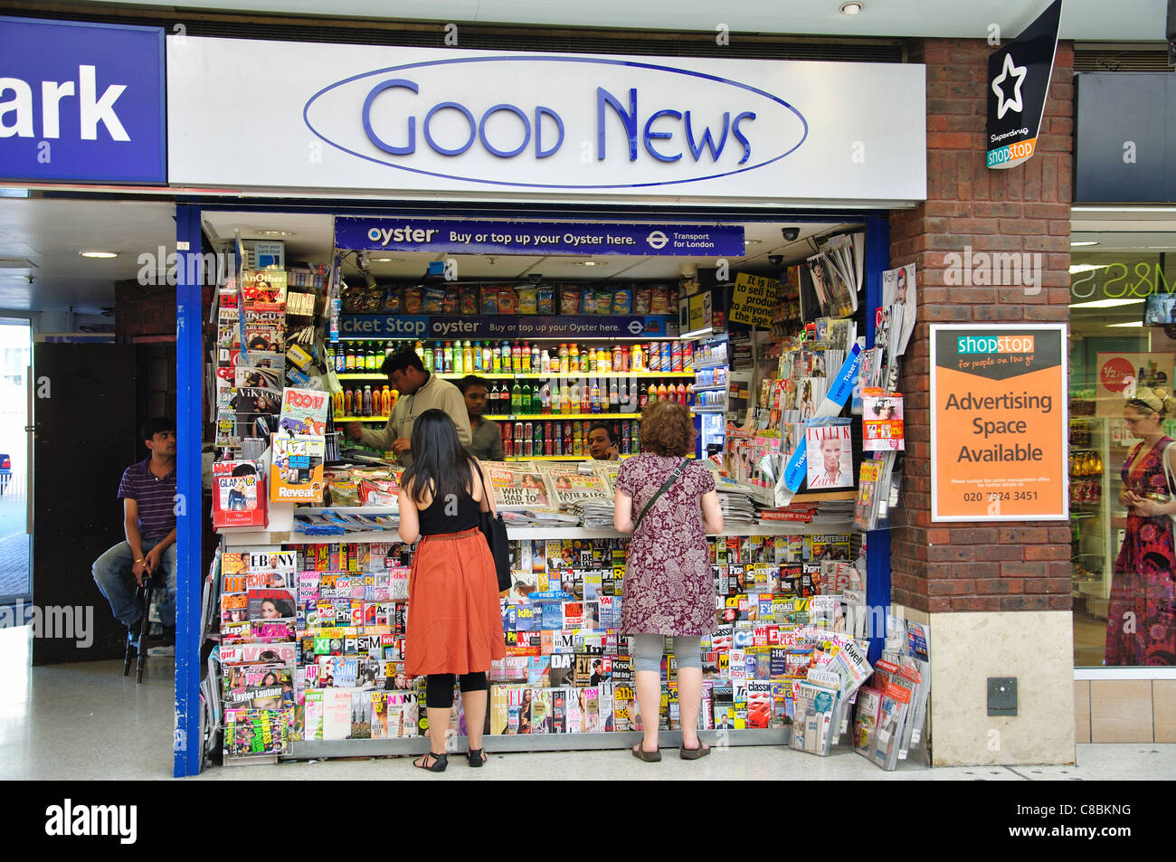 Newsagent at Clapham Junction Railway Station, Battersea, London ...