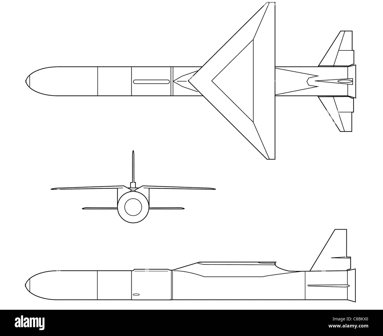 The line art drawing depicts a three-view illustration of the Pegasus ...