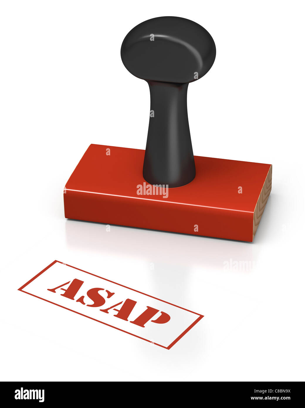 Rubber stamp on a white background with message of ASAP Stock Photo - Alamy