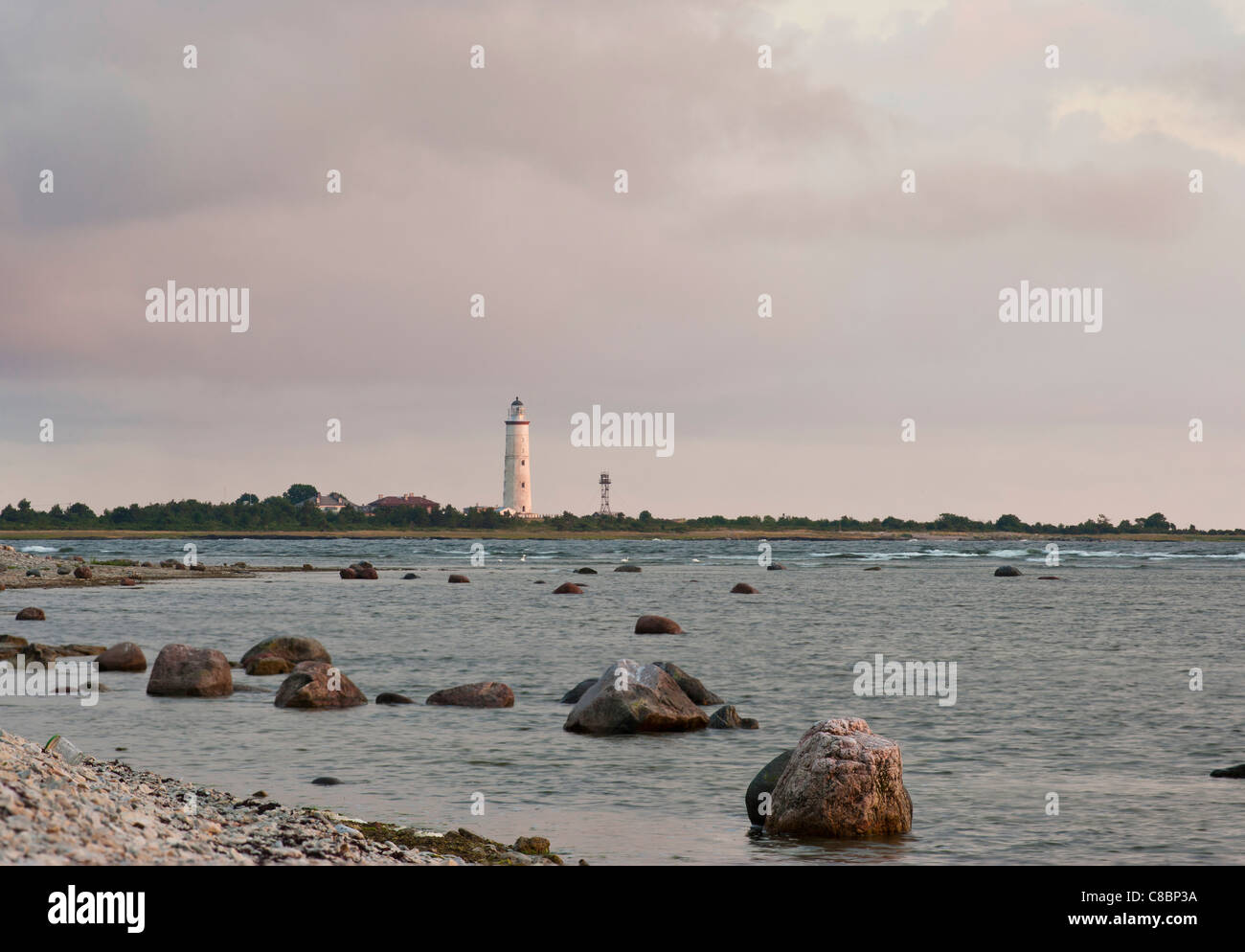 Vilsandi lighthouse and observation tower Stock Photo - Alamy