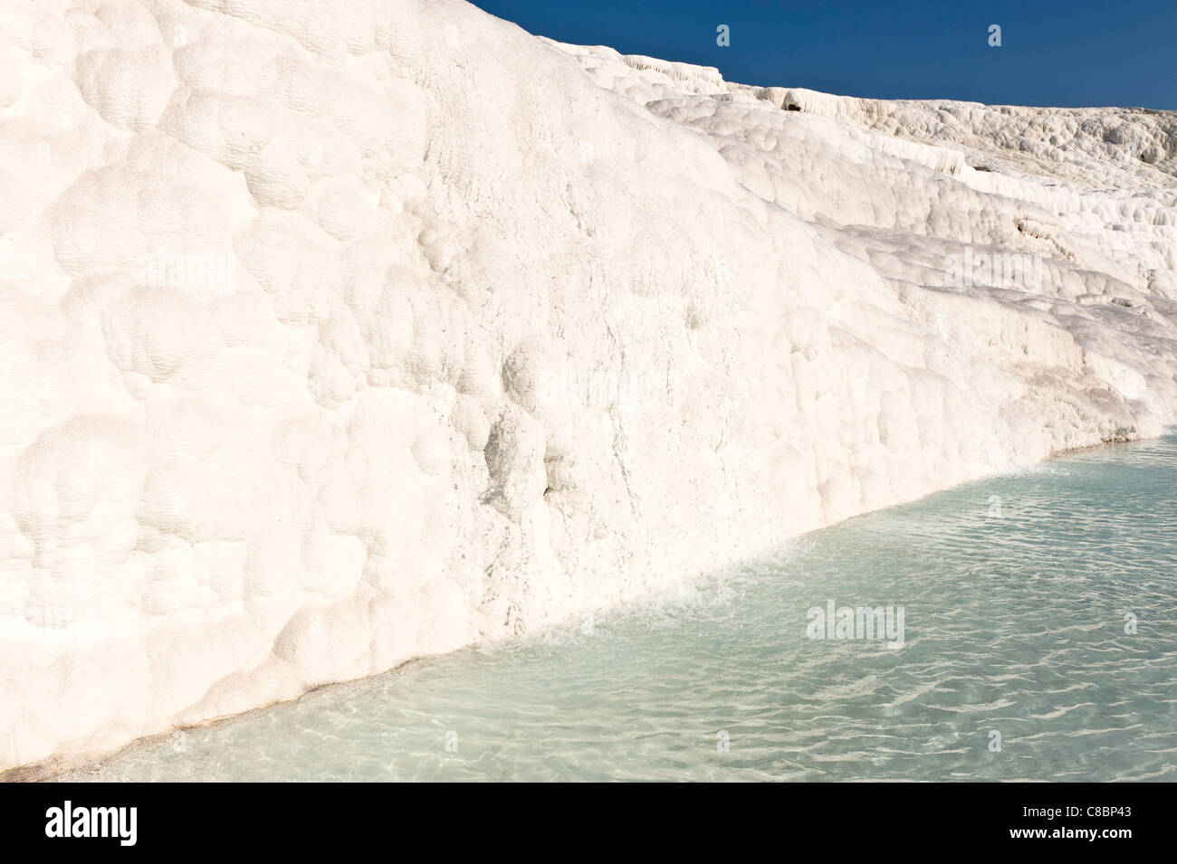Reflections in the travertines at Pamukkale, Denizli, Turkey Stock ...