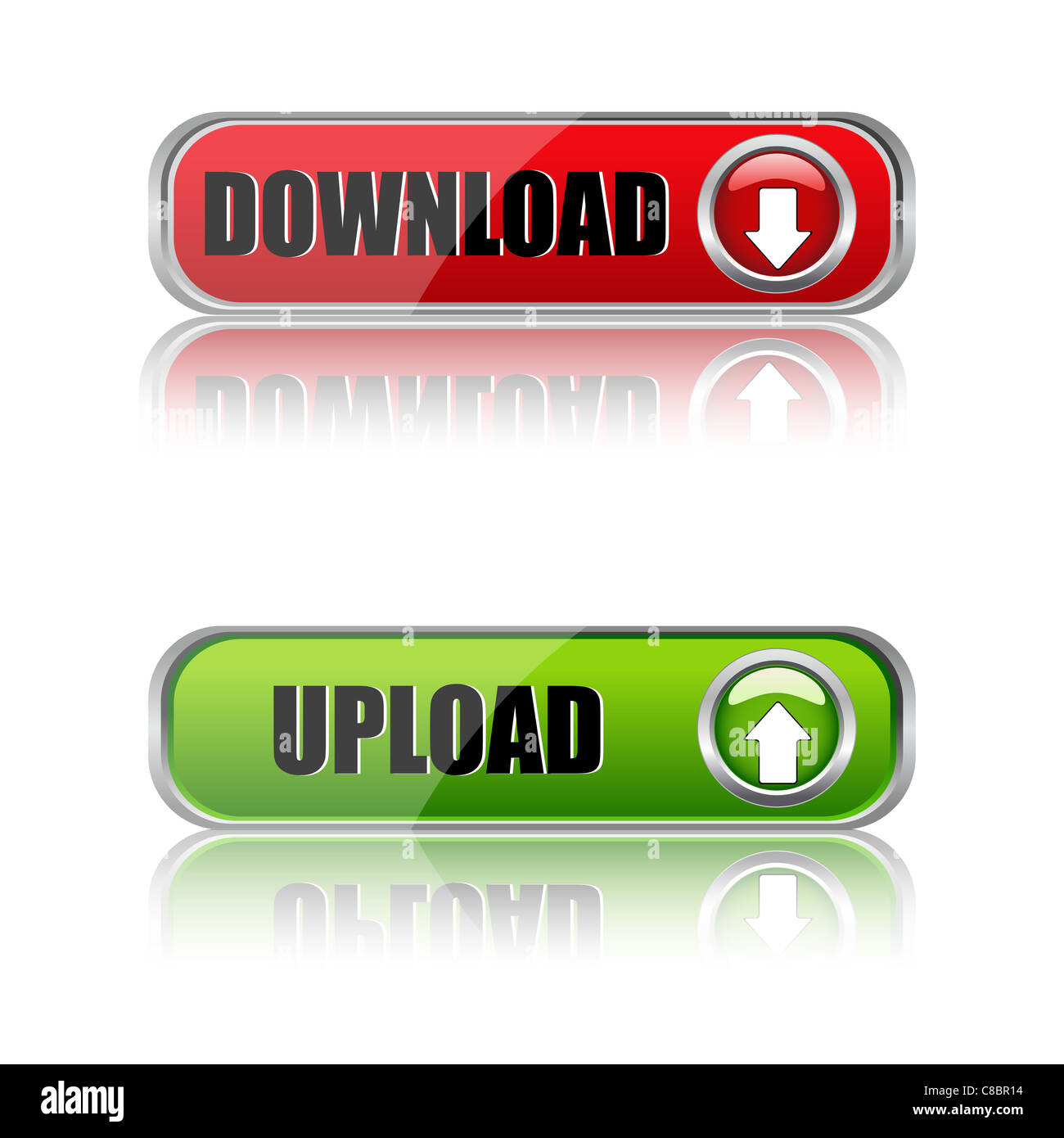 illustration of download buttons on white background Stock Photo - Alamy