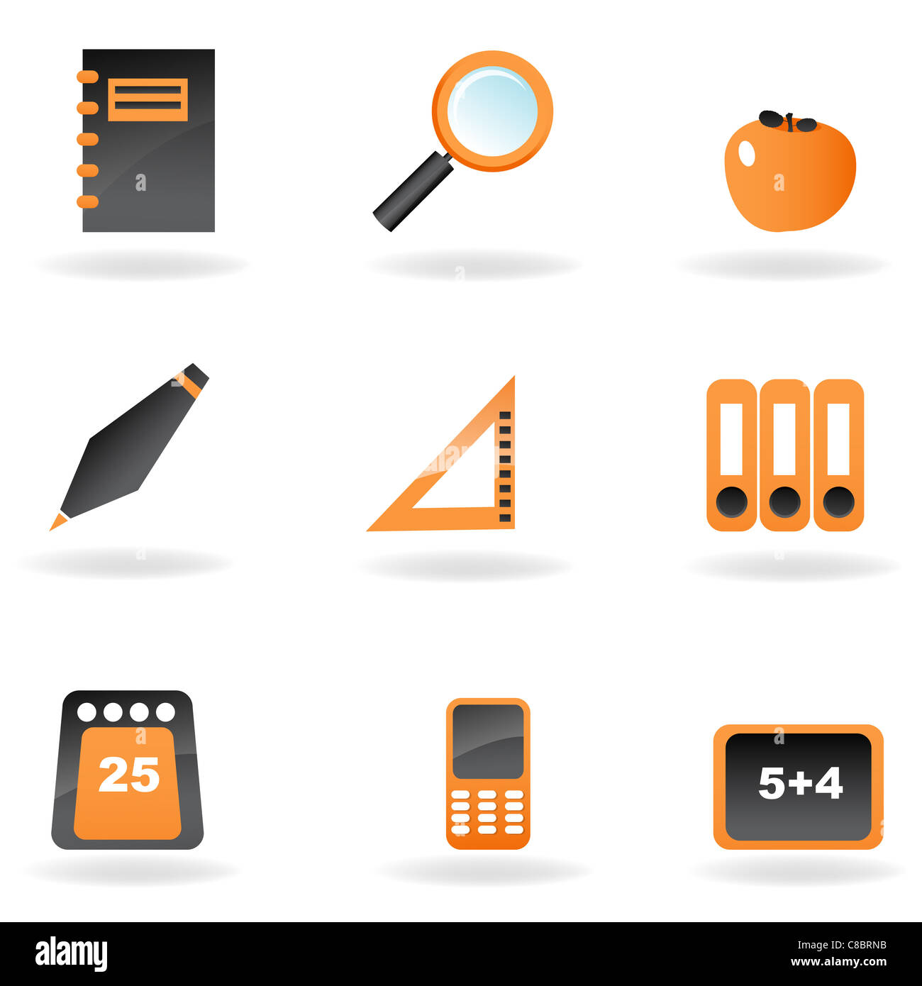 illustration of study icons on white background Stock Photo - Alamy