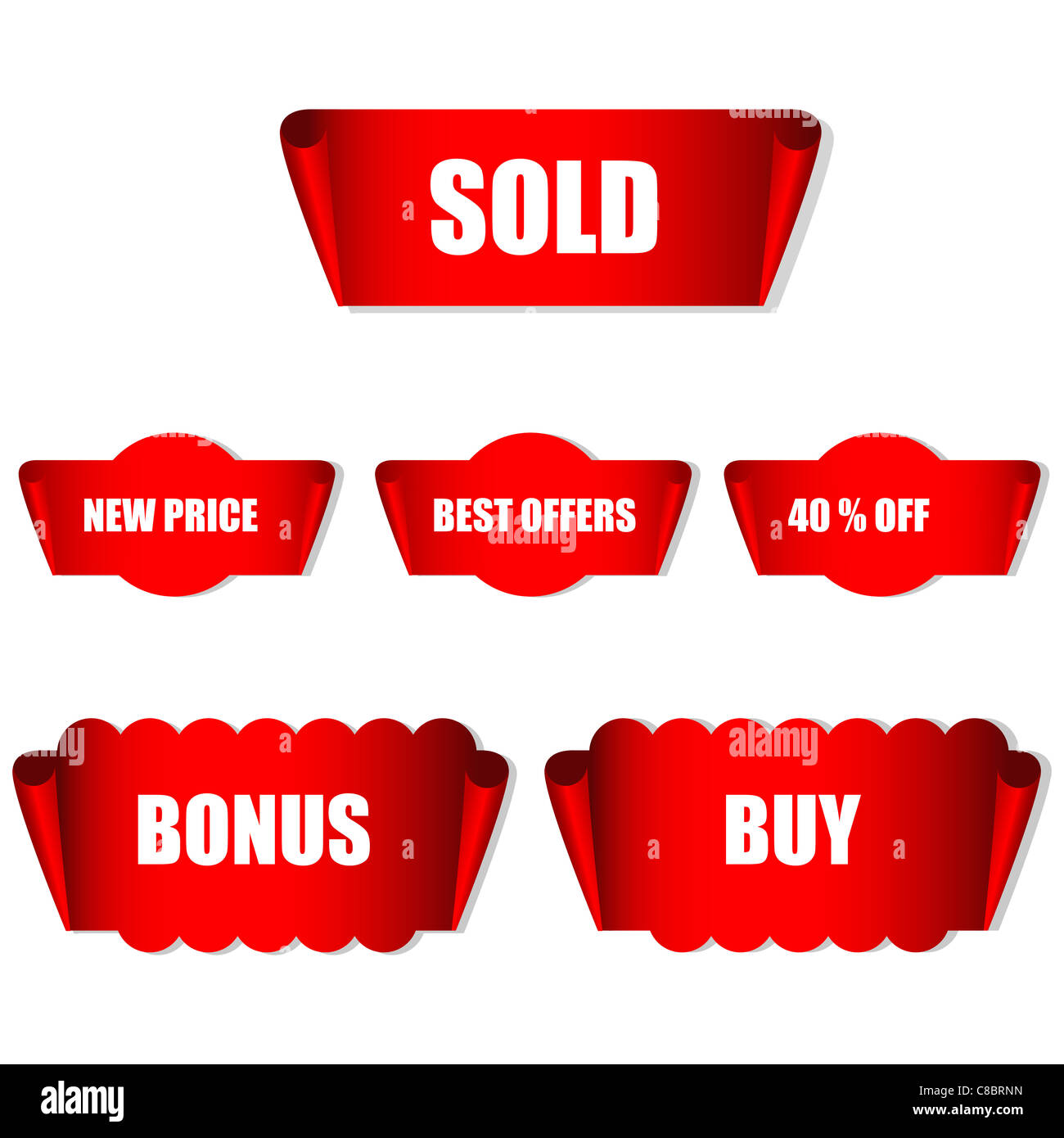 illustration of marketing tags on white background Stock Photo - Alamy