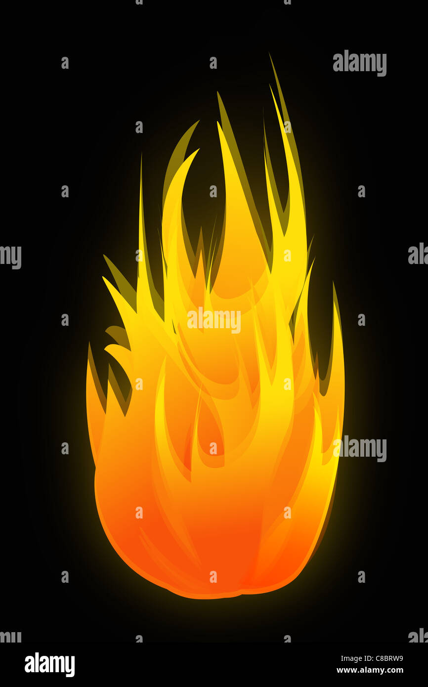illustration of fire on white background Stock Photo - Alamy