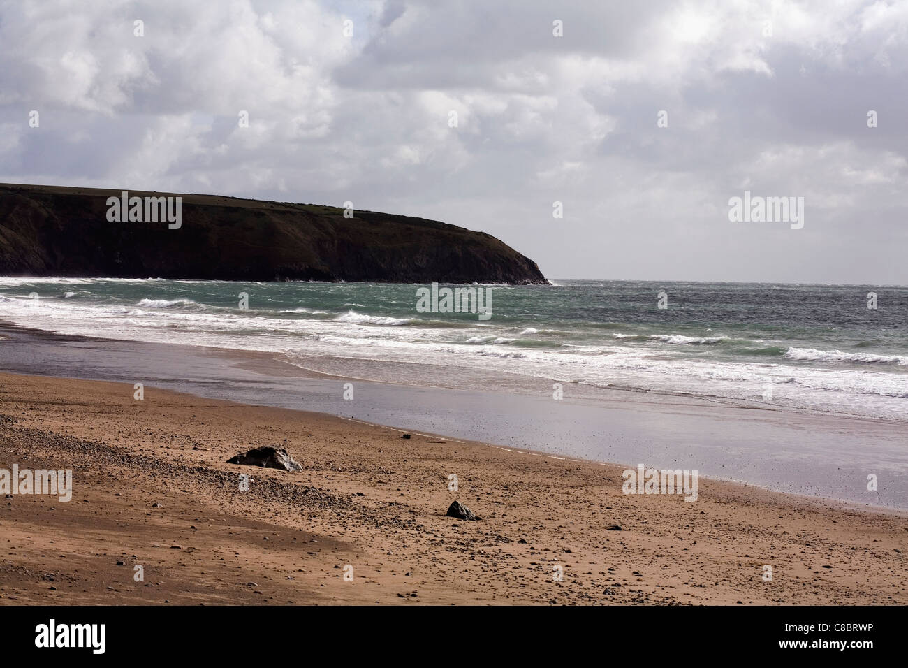 The sandy beach at Aberdaron LLeyn Peninsula Gwynedd Wales Stock Photo ...