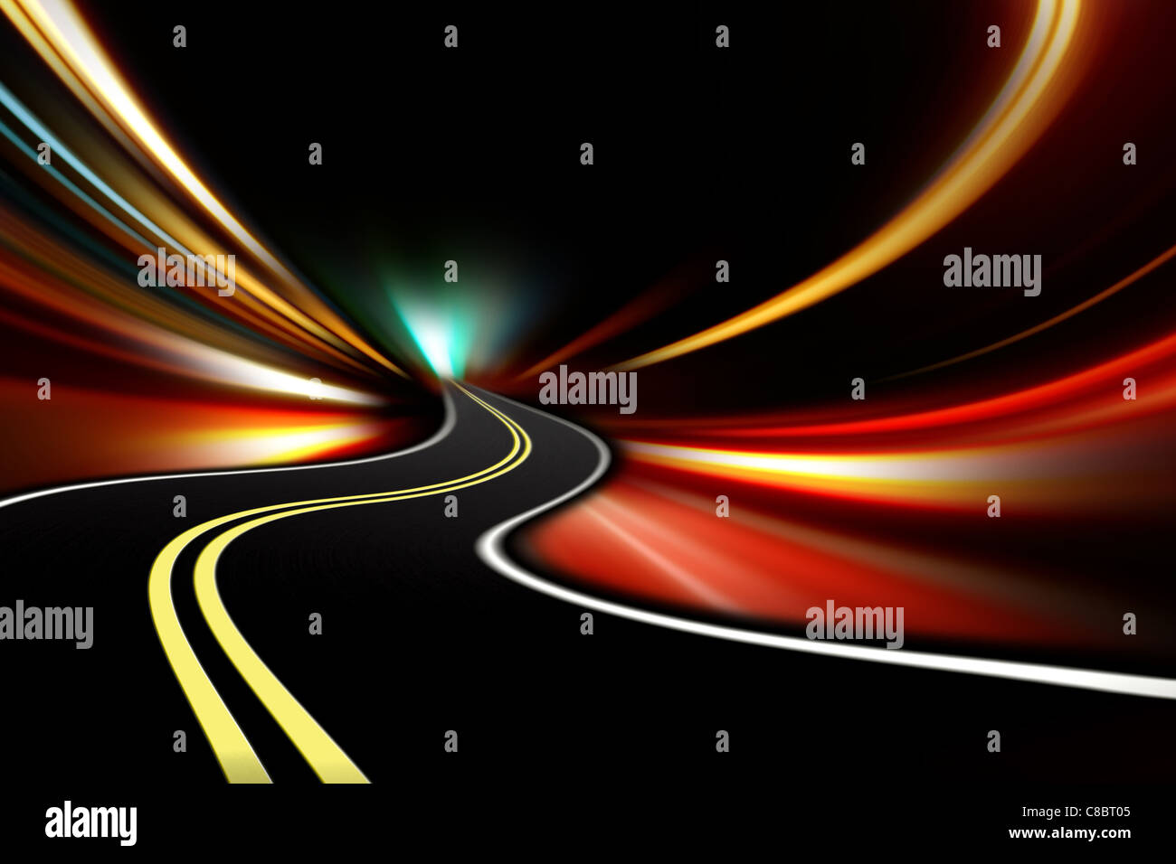 abstract night highway Stock Photo - Alamy