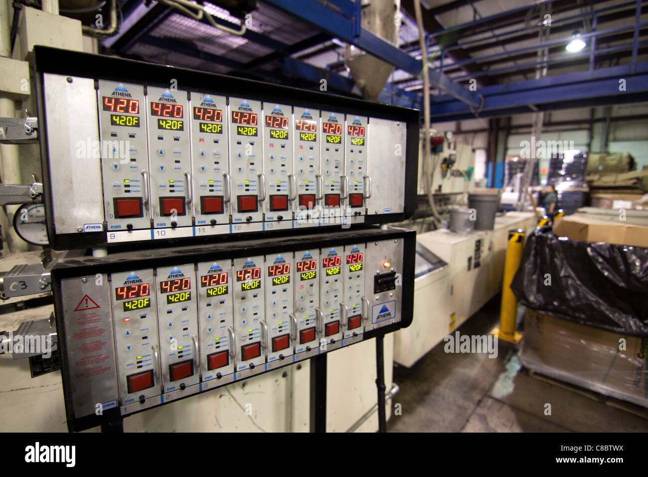 An athena temperature control panel at a plastics molding injection ...