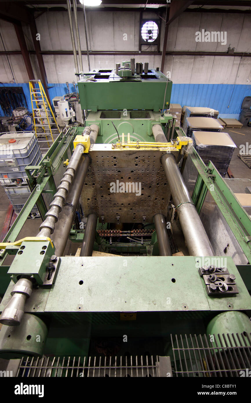 A plastics molding injection machine in Hudson, Colorado, USA Stock ...
