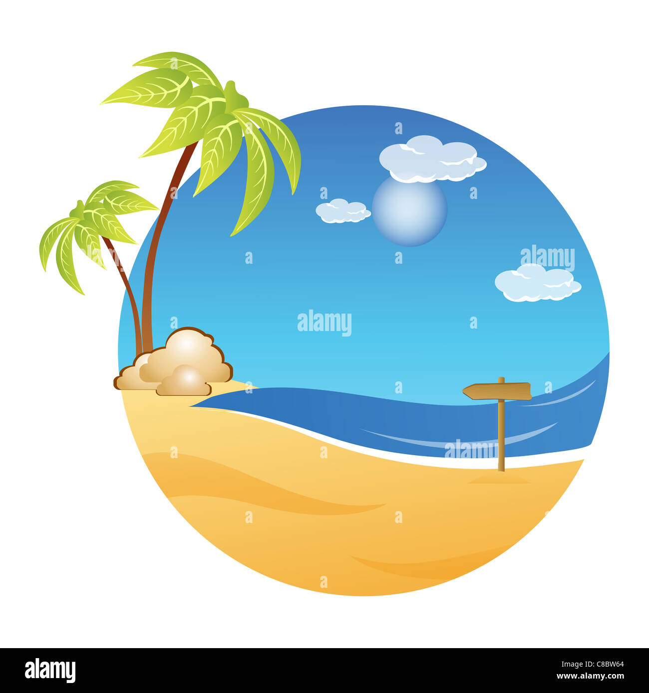 illustration of abstract nature card on white background Stock Photo ...