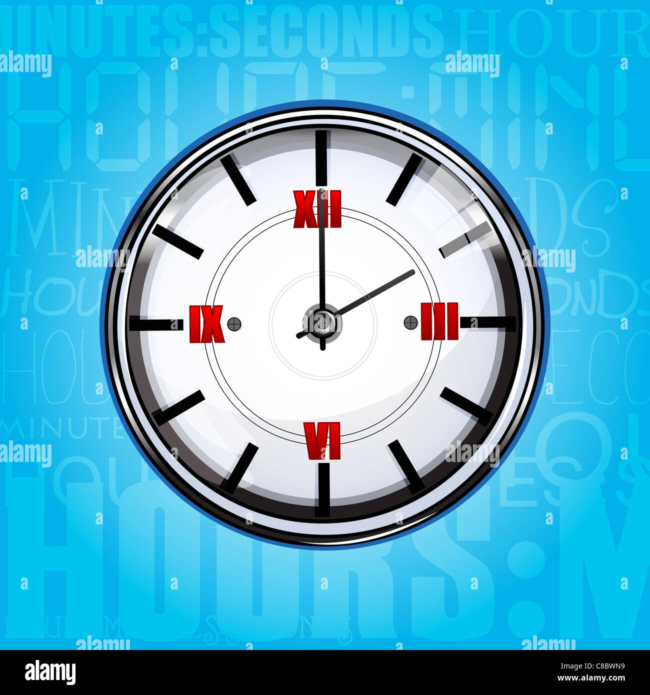 illustration of clock with texture background Stock Photo - Alamy