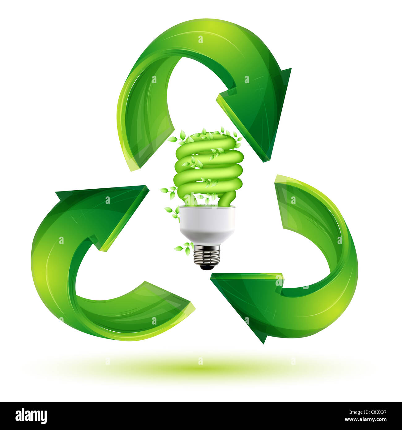 illustration of recycle cfl on white background Stock Photo - Alamy