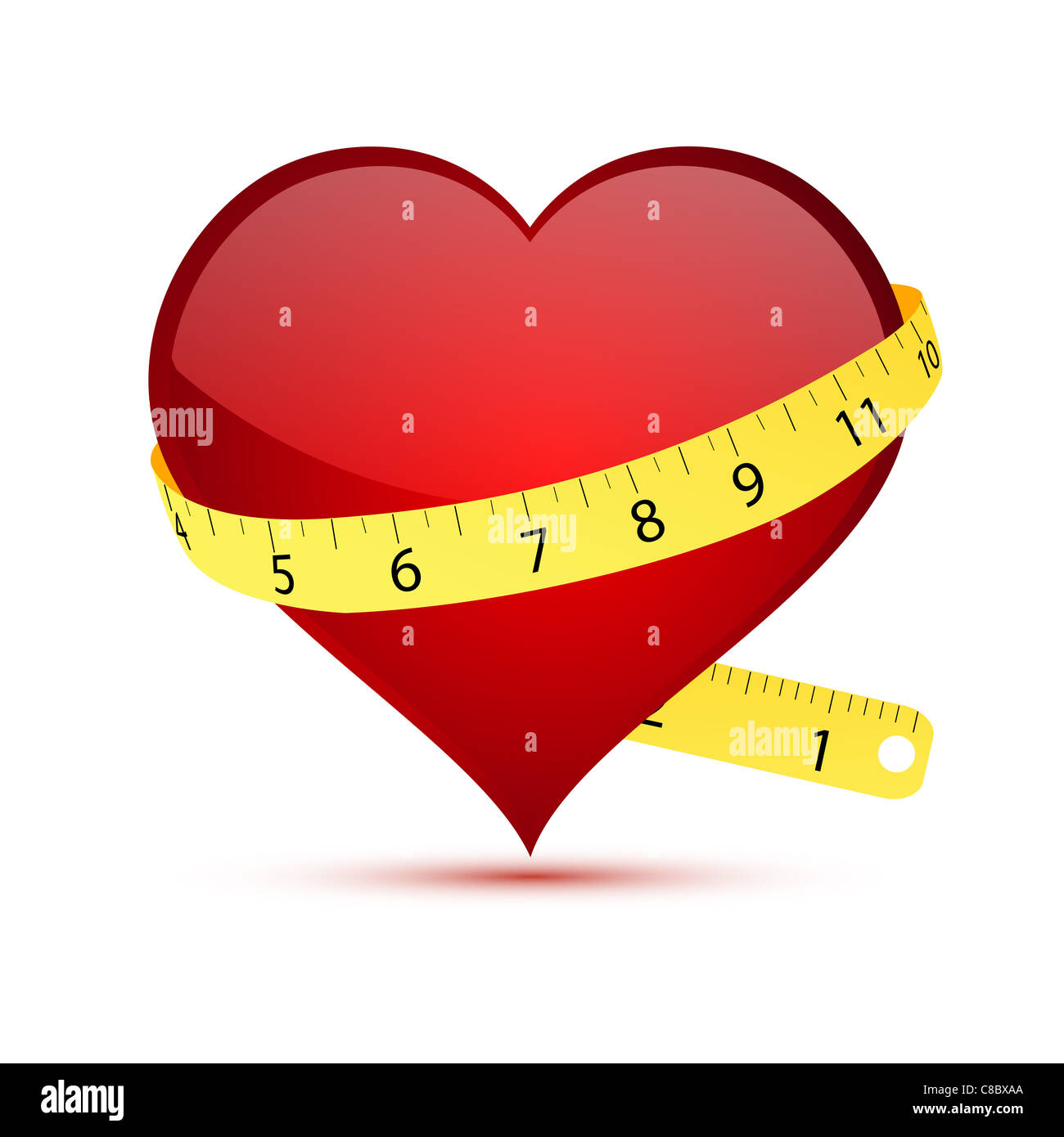 illustration of heart measurement on isolated background Stock Photo ...