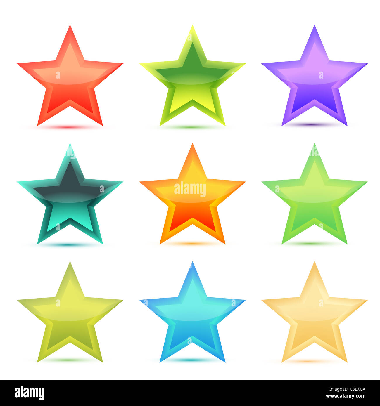 illustration of colorful stars on white background Stock Photo - Alamy