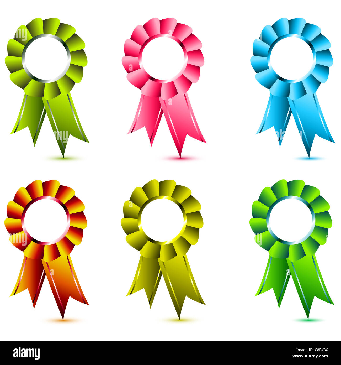 illustration of ribbon award on white background Stock Photo - Alamy