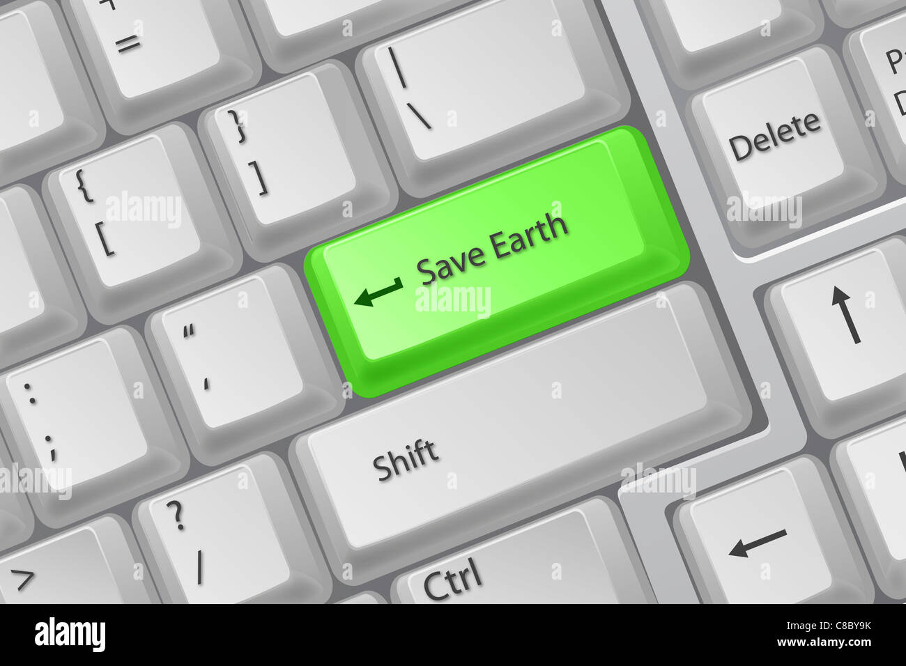 illustration of save earth on white background Stock Photo - Alamy