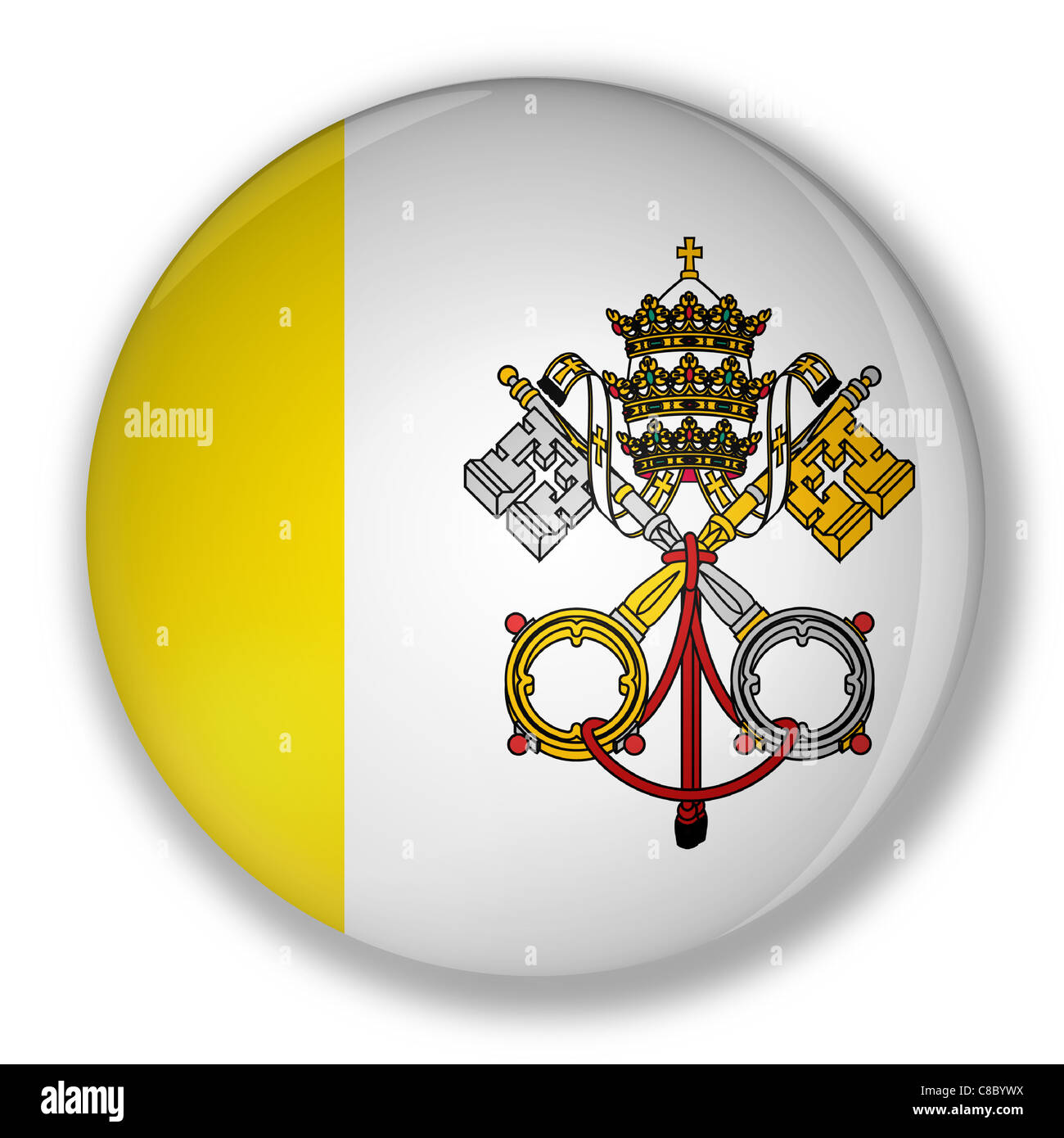 Illustration of a badge with flag of vatican Stock Photo - Alamy
