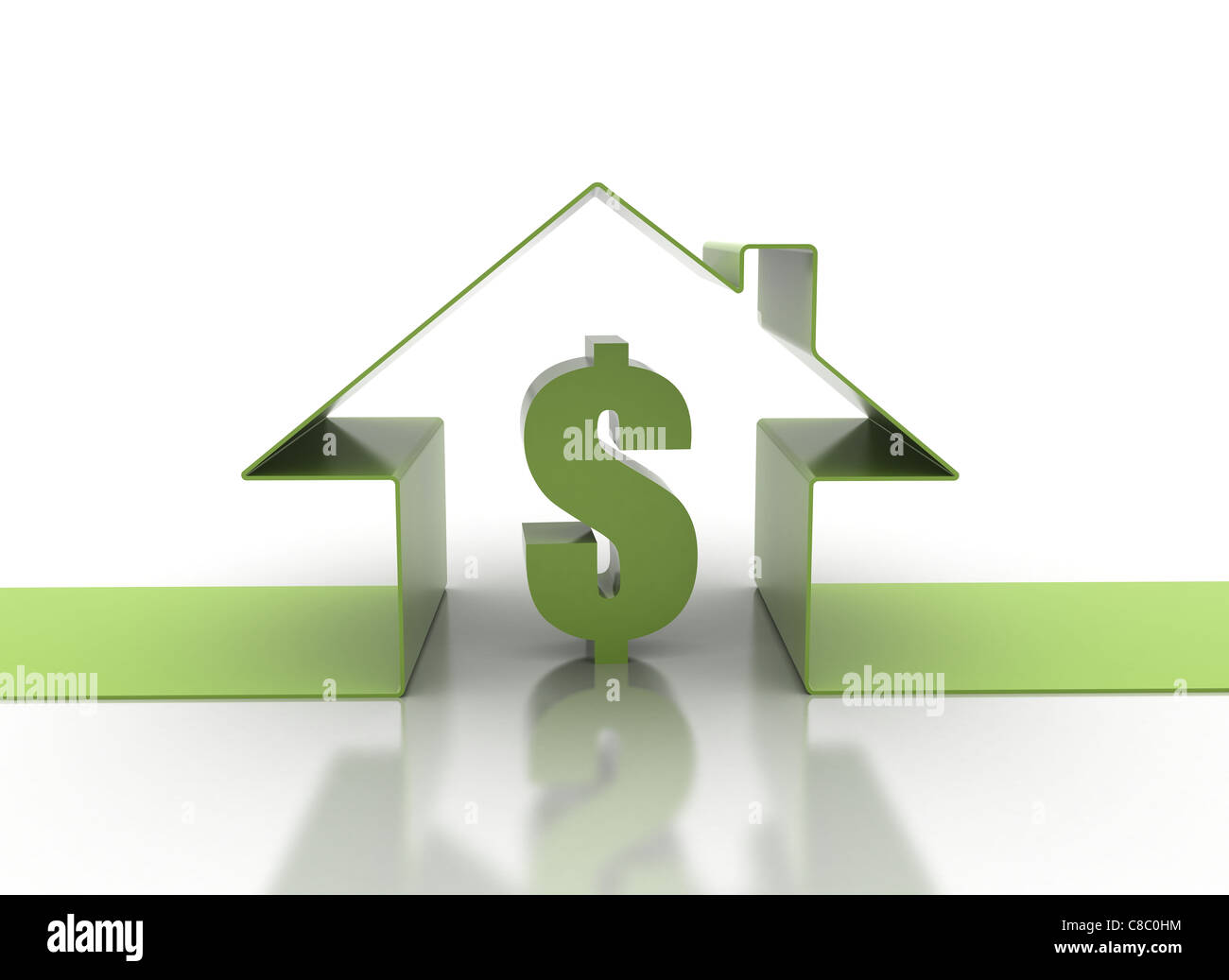 House symbol and dollar sign real estate concept. 3D concept ...