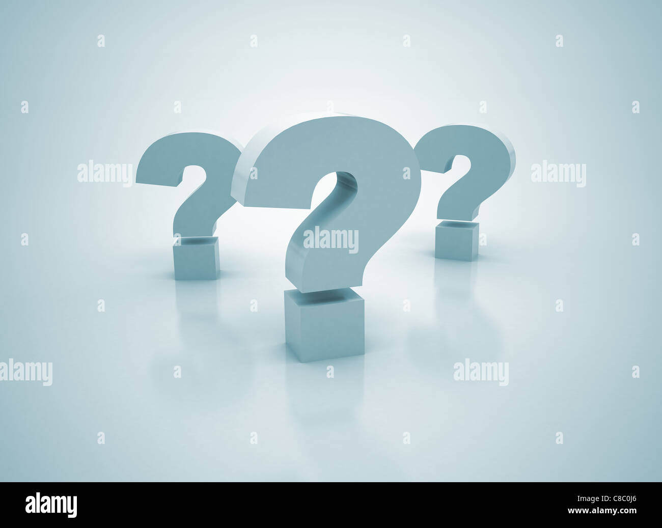 three question center focus Stock Photo - Alamy