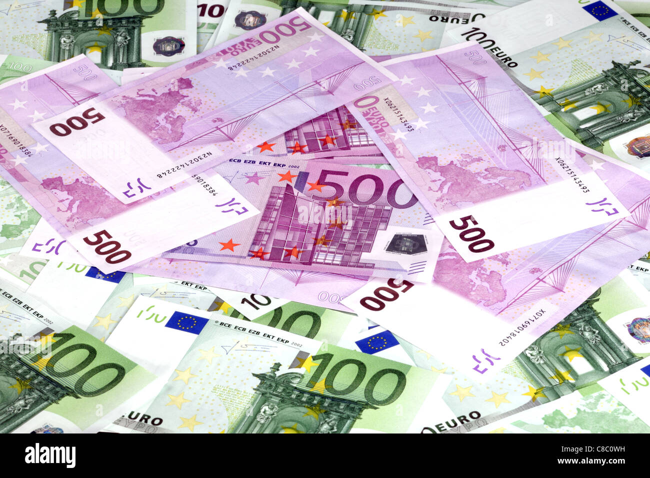 europe euros banknote of hundreds Stock Photo - Alamy