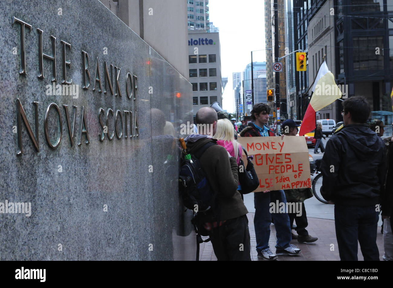 The Occupy Toronto protest movement, unidentified marchers in downtown ...