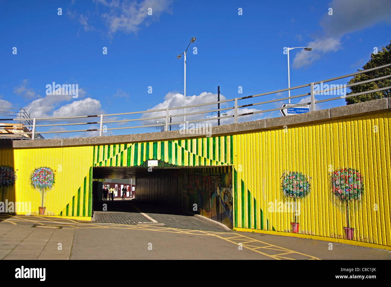 Pedestrian underpass in town centre, Bracknell, Berkshire, England ...