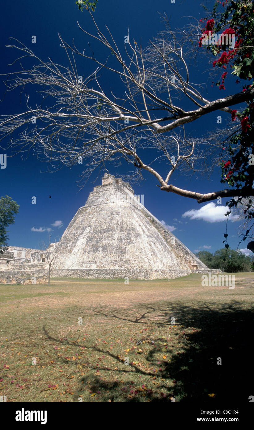 "Pyramid of the Magician" at the Uxmal Mayan Site (Puuc architecture ...