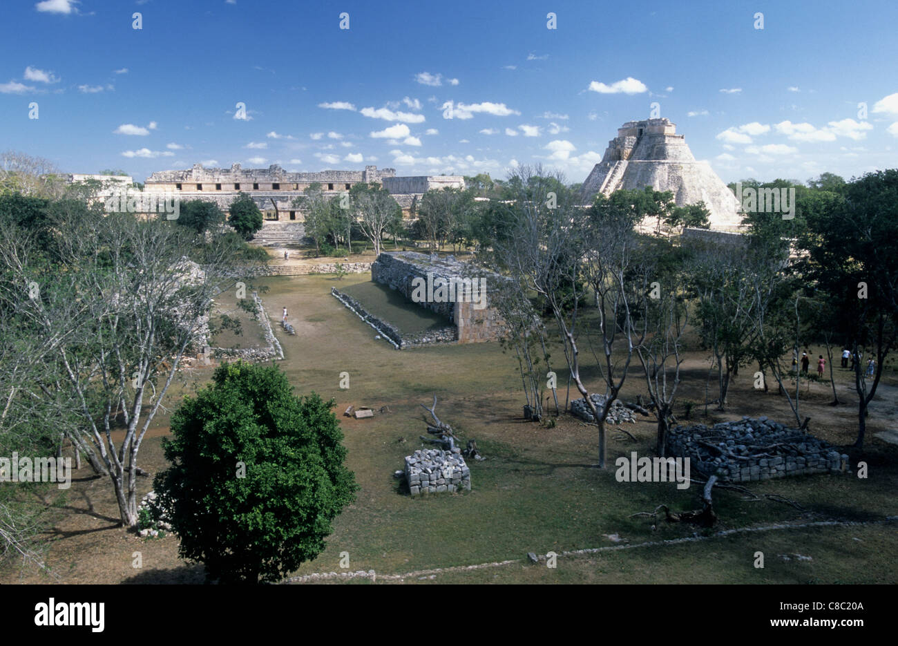 Overview of the Uxmal Mayan Site from the Great Pyramid, Yucatan ...