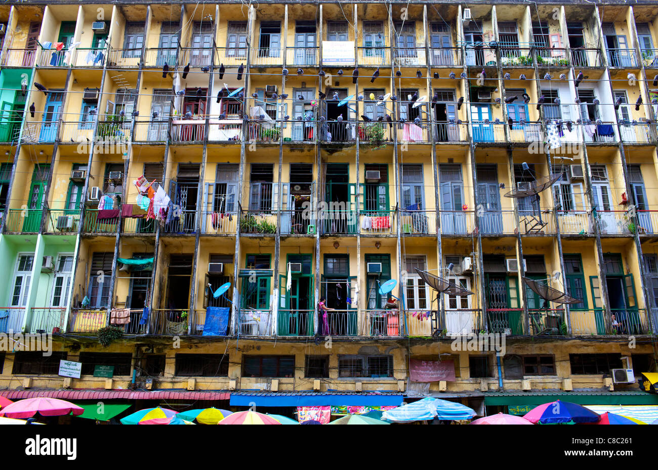 Downtown Yangon Apartment Building Stock Photo - Alamy