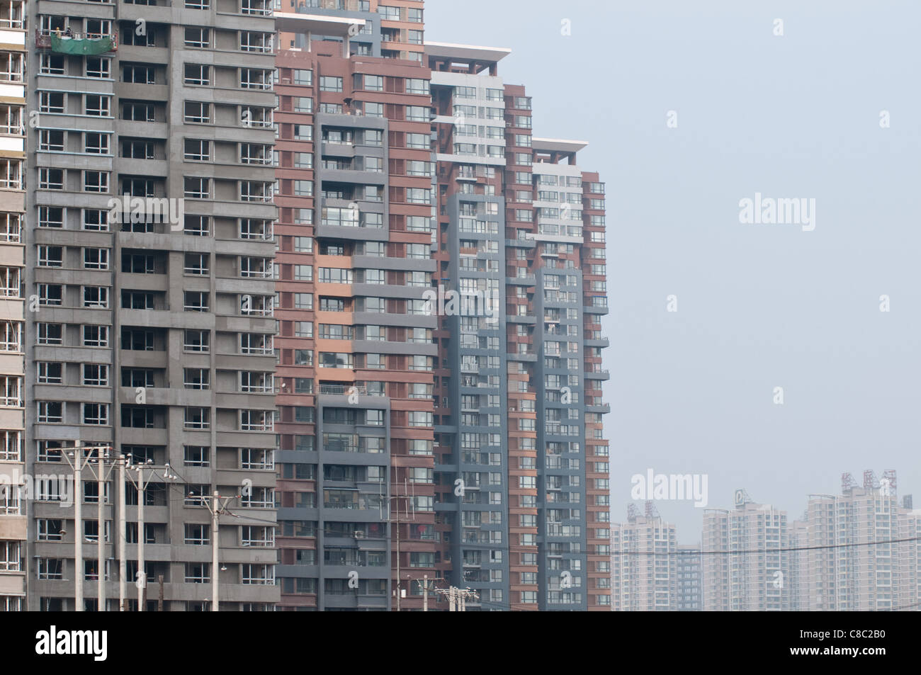 SHENYANG, CHINA; 16/10/2011. New high rise buildings are constructed in ...