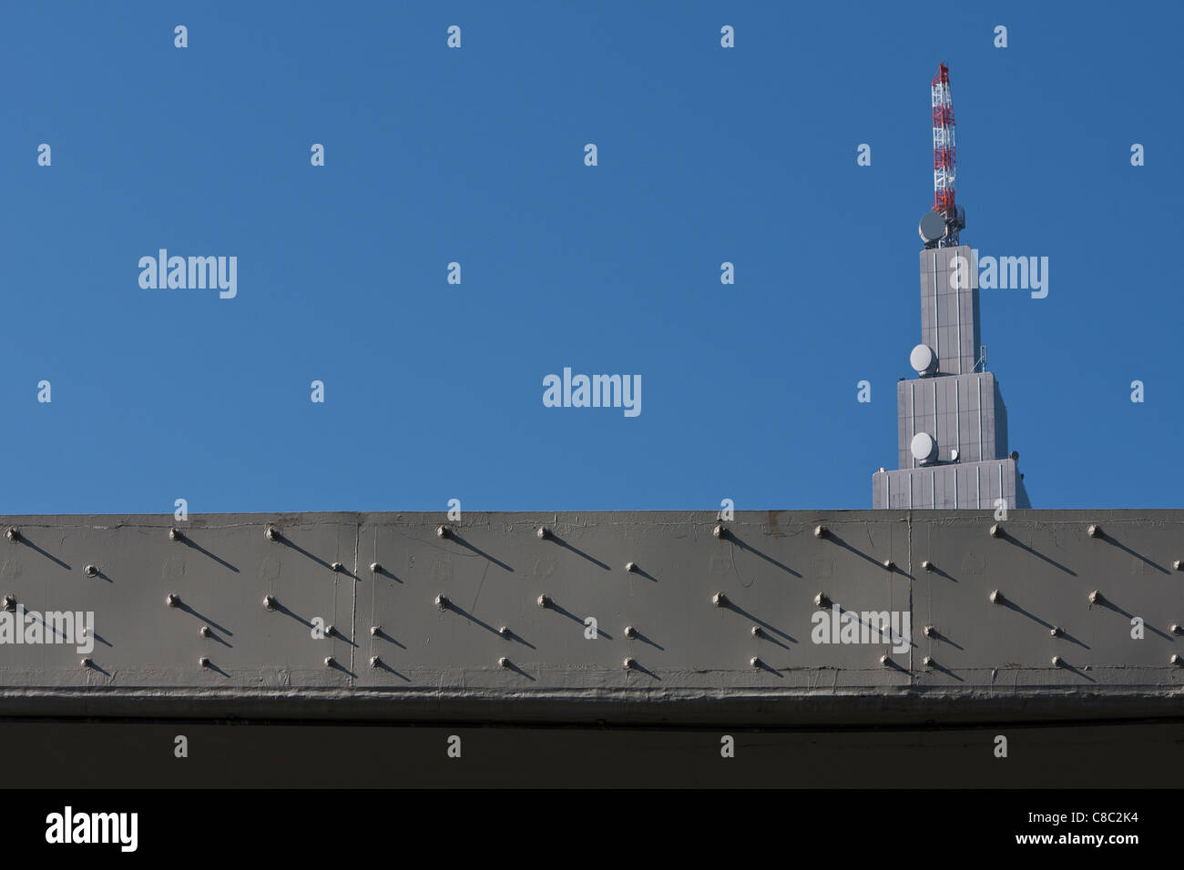 The distinctive NTT Docomo telecommunications Tower above a flyover of ...
