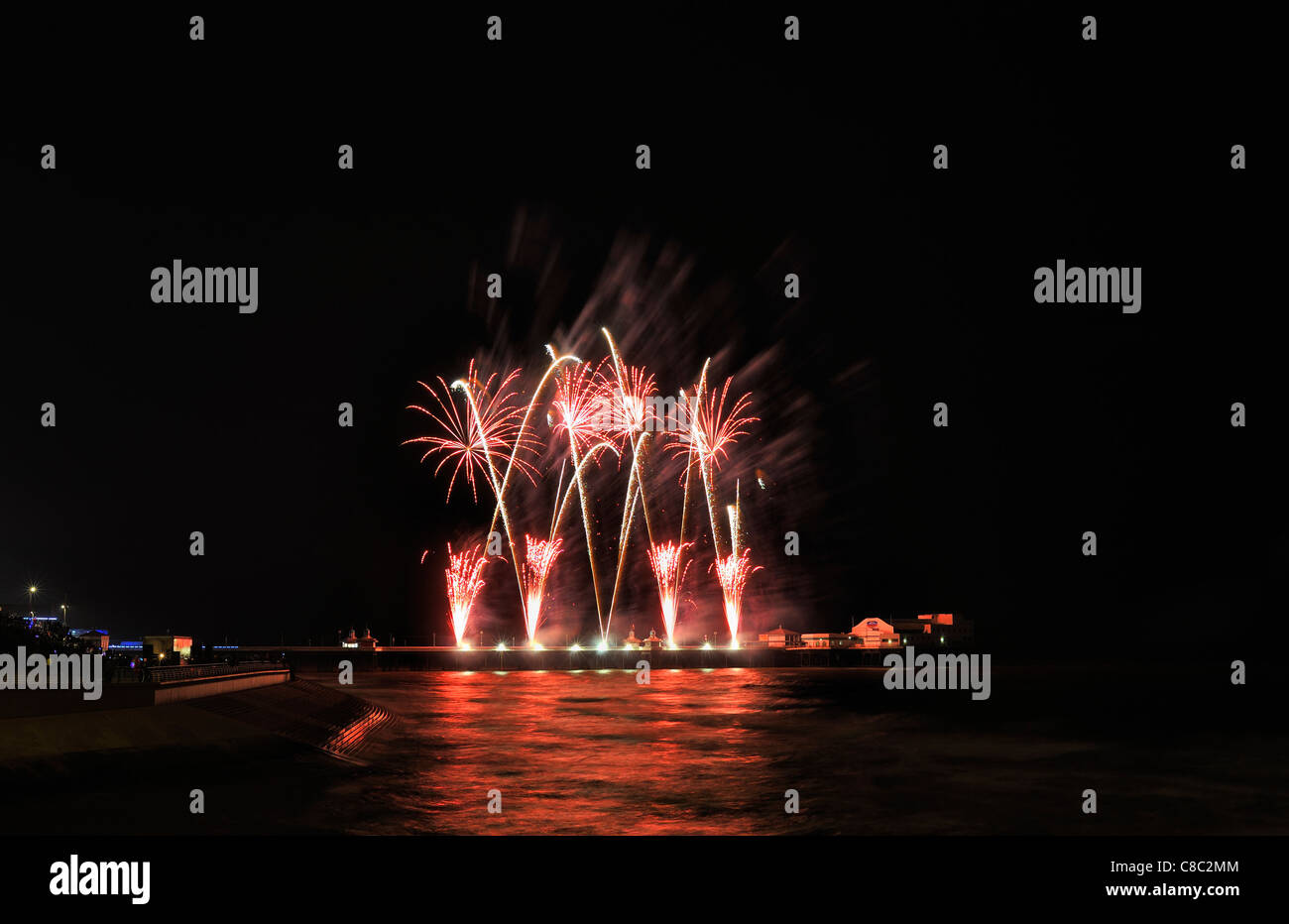 Fireworks display on Blackpool north pier Stock Photo - Alamy