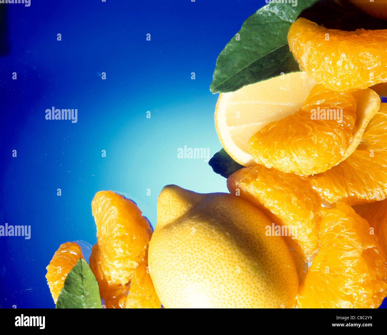 lemon and mandarine segments Stock Photo - Alamy
