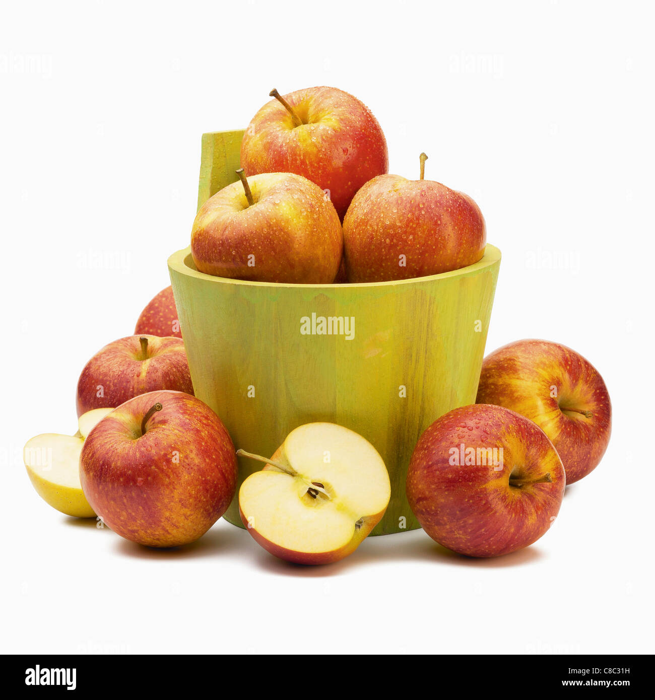 Bucket with apples Cut Out Stock Images & Pictures - Alamy