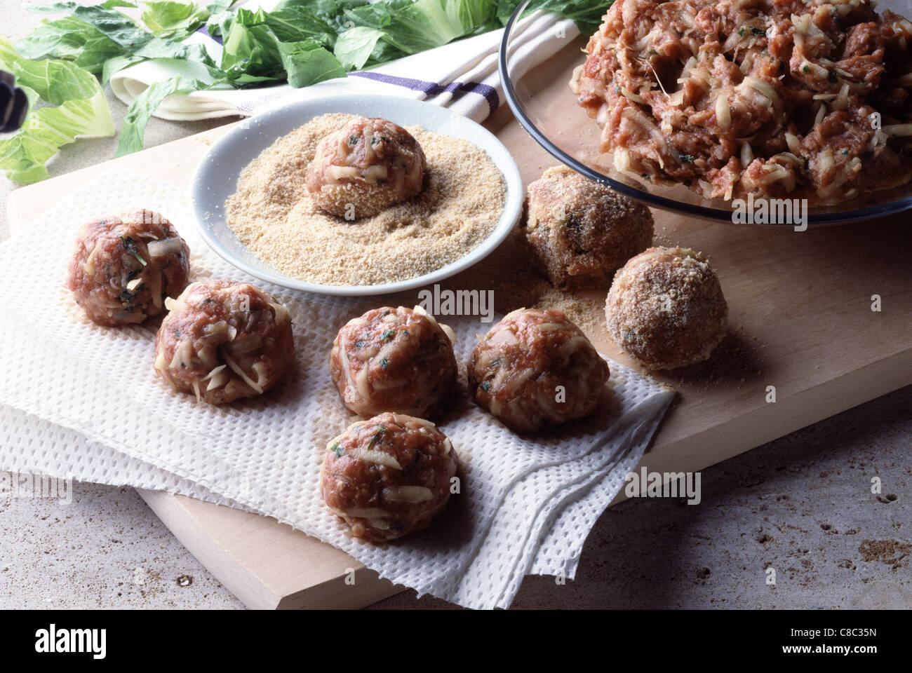 Meatballs with mint and coriander Stock Photo - Alamy