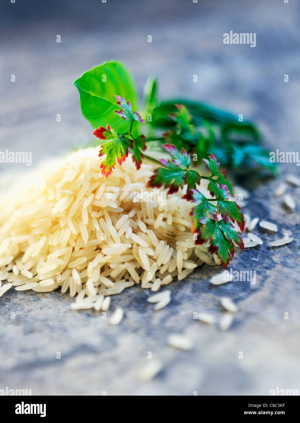 long grain white rice Stock Photo - Alamy