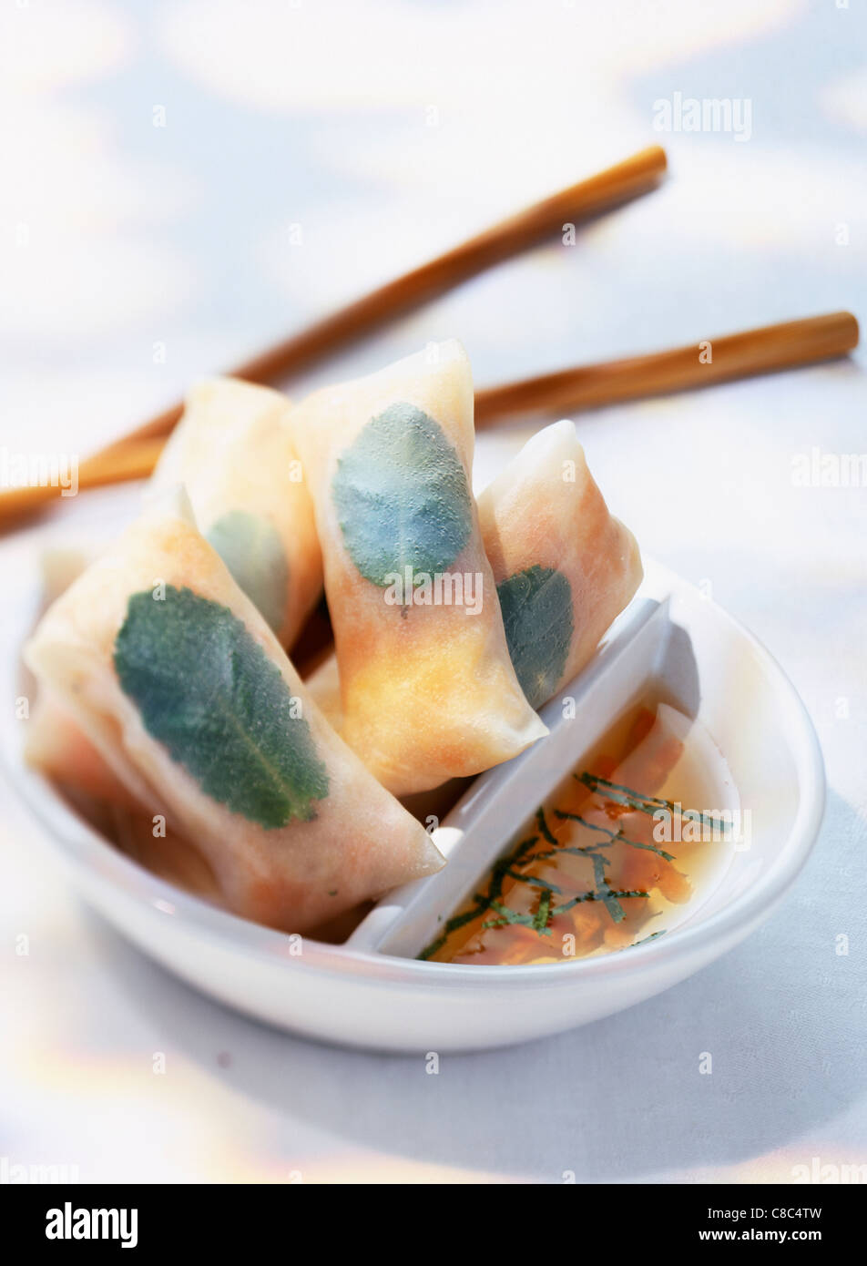 crab spring rolls Stock Photo - Alamy