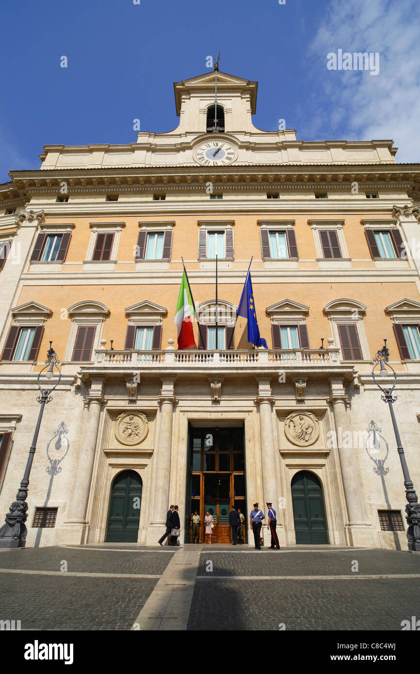 The Palazzo Montecitorio in Rome, Italy, the Italian Parliament ...