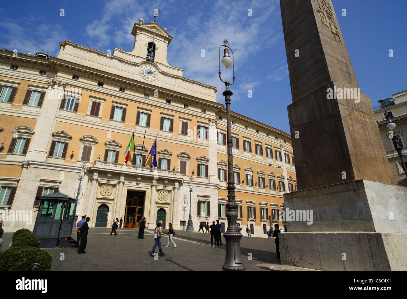 The Palazzo Montecitorio in Rome, Italy, the Italian Parliament ...