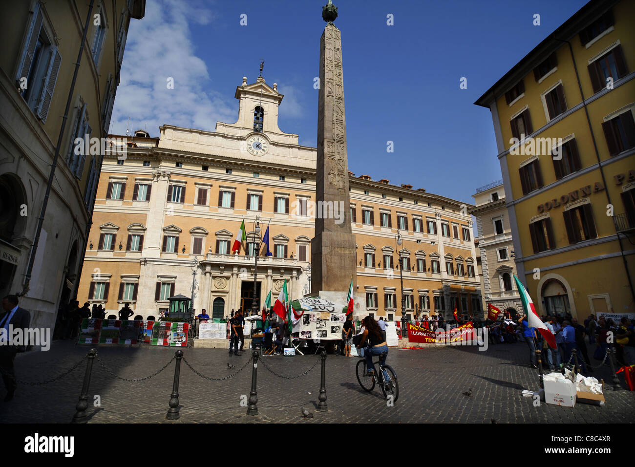 The Palazzo Montecitorio in Rome, Italy, the Italian Parliament ...