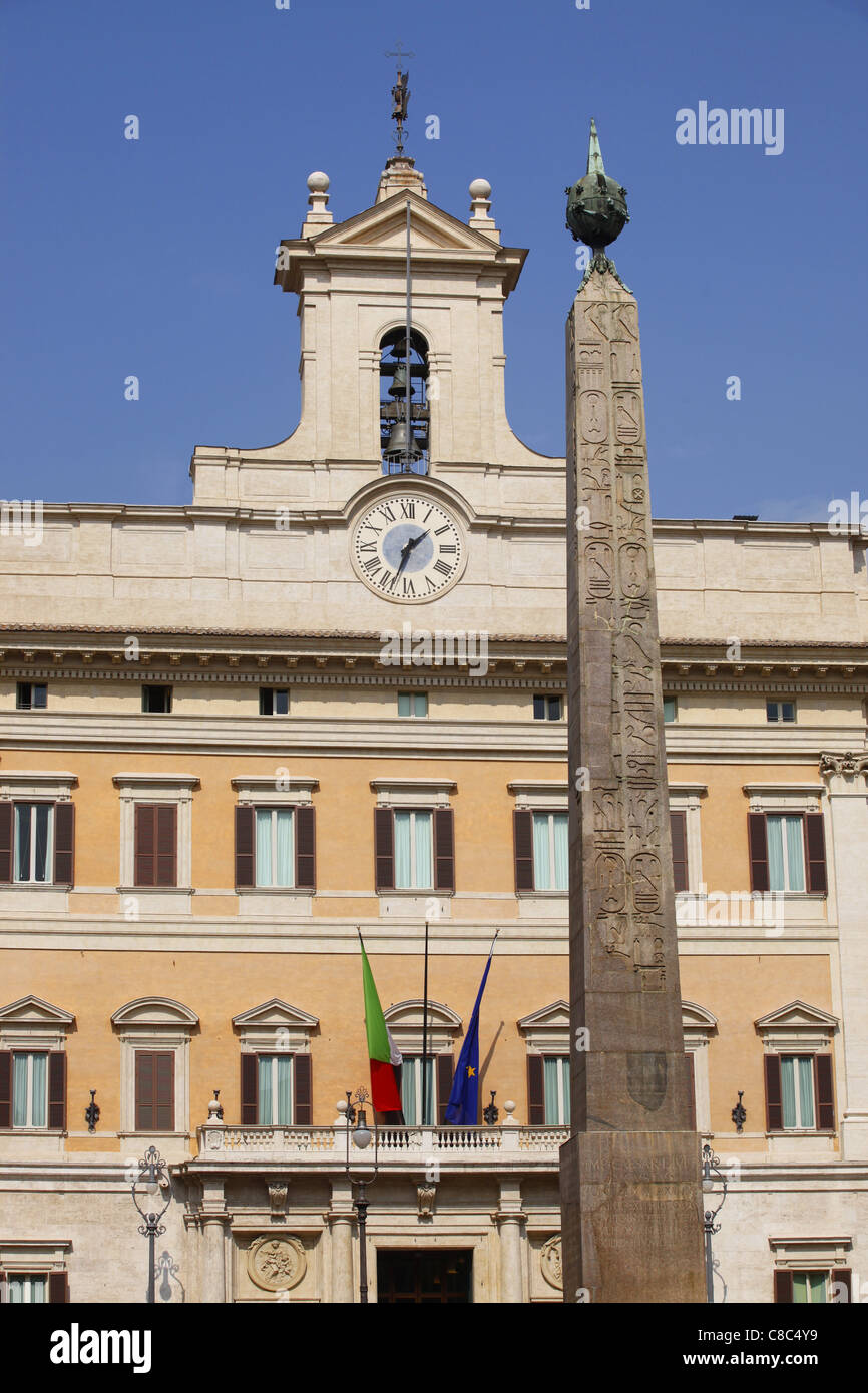 The Palazzo Montecitorio in Rome, Italy, the Italian Parliament ...