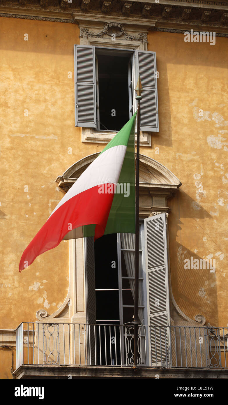 The Italian flag flies from a building Stock Photo - Alamy
