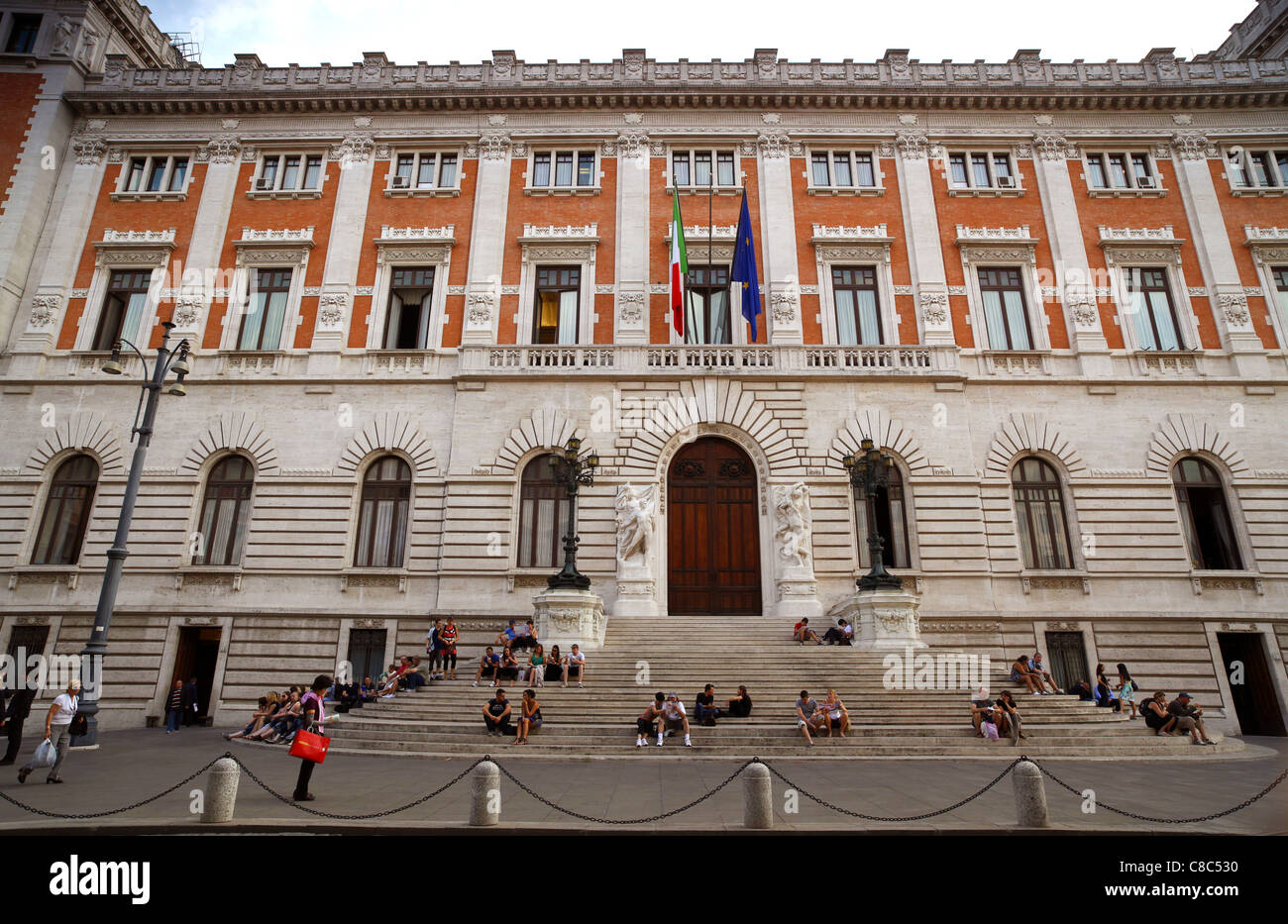 Palazzo Montecitorio, the Italian parliament building in Rome. This is ...