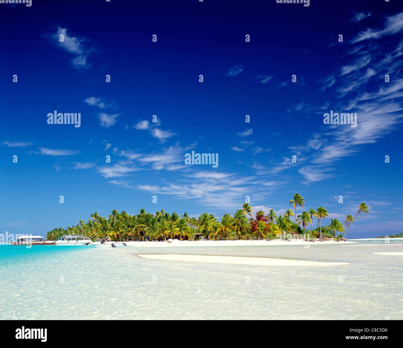 Atoll, Palm Trees & Tropical Beach, Aitutaki Island, Cook Islands ...
