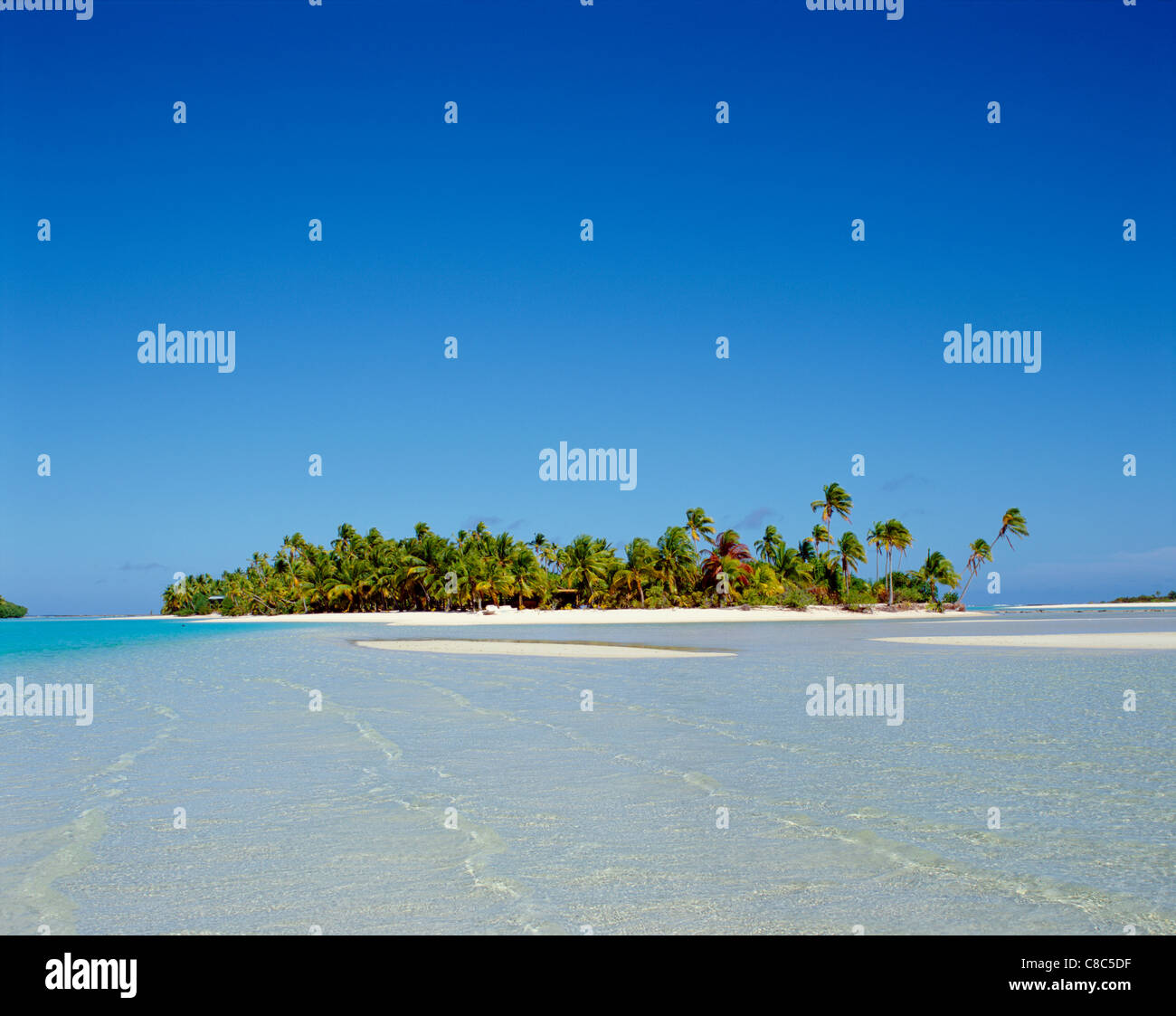 Atoll, Palm Trees & Tropical Beach, Aitutaki Island, Cook Islands ...