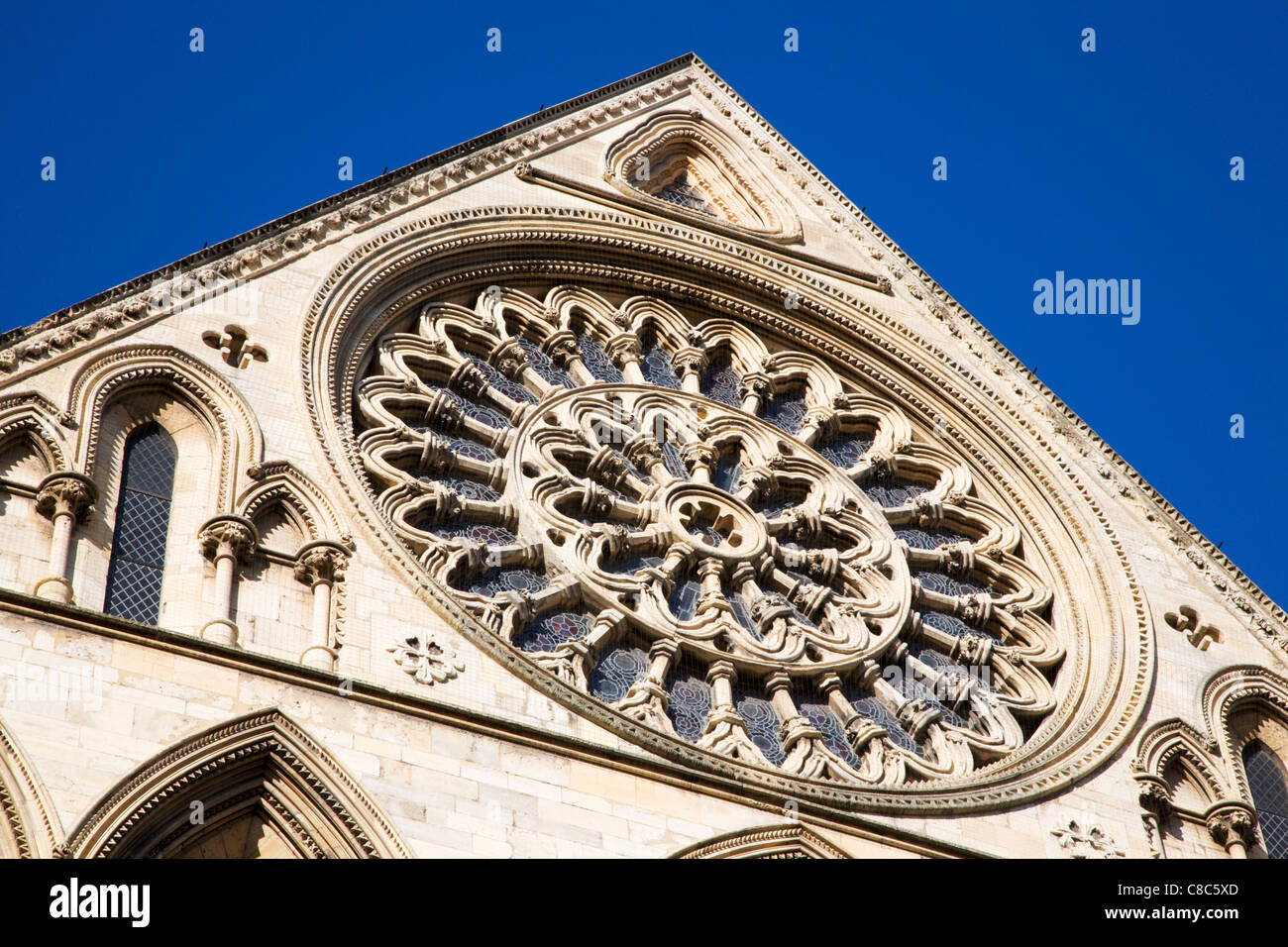Exterior of the Rose Window at York Minster York Yorkshire England ...