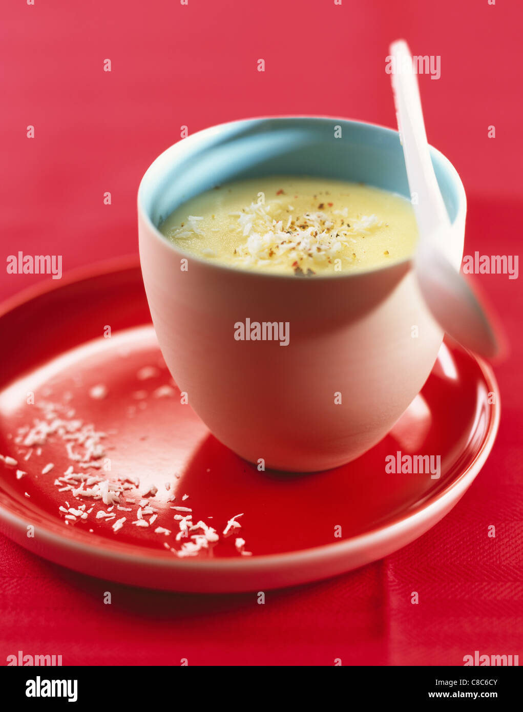 white coco bean cream dessert with coconut Stock Photo - Alamy