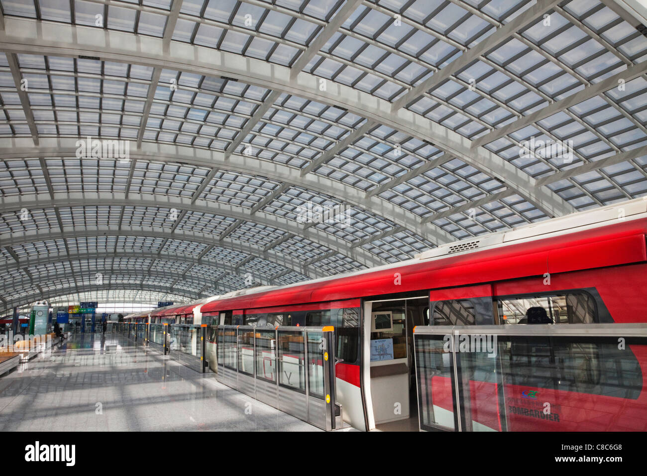 China, Beijing, Beijing International Airport, Airport Express Train ...