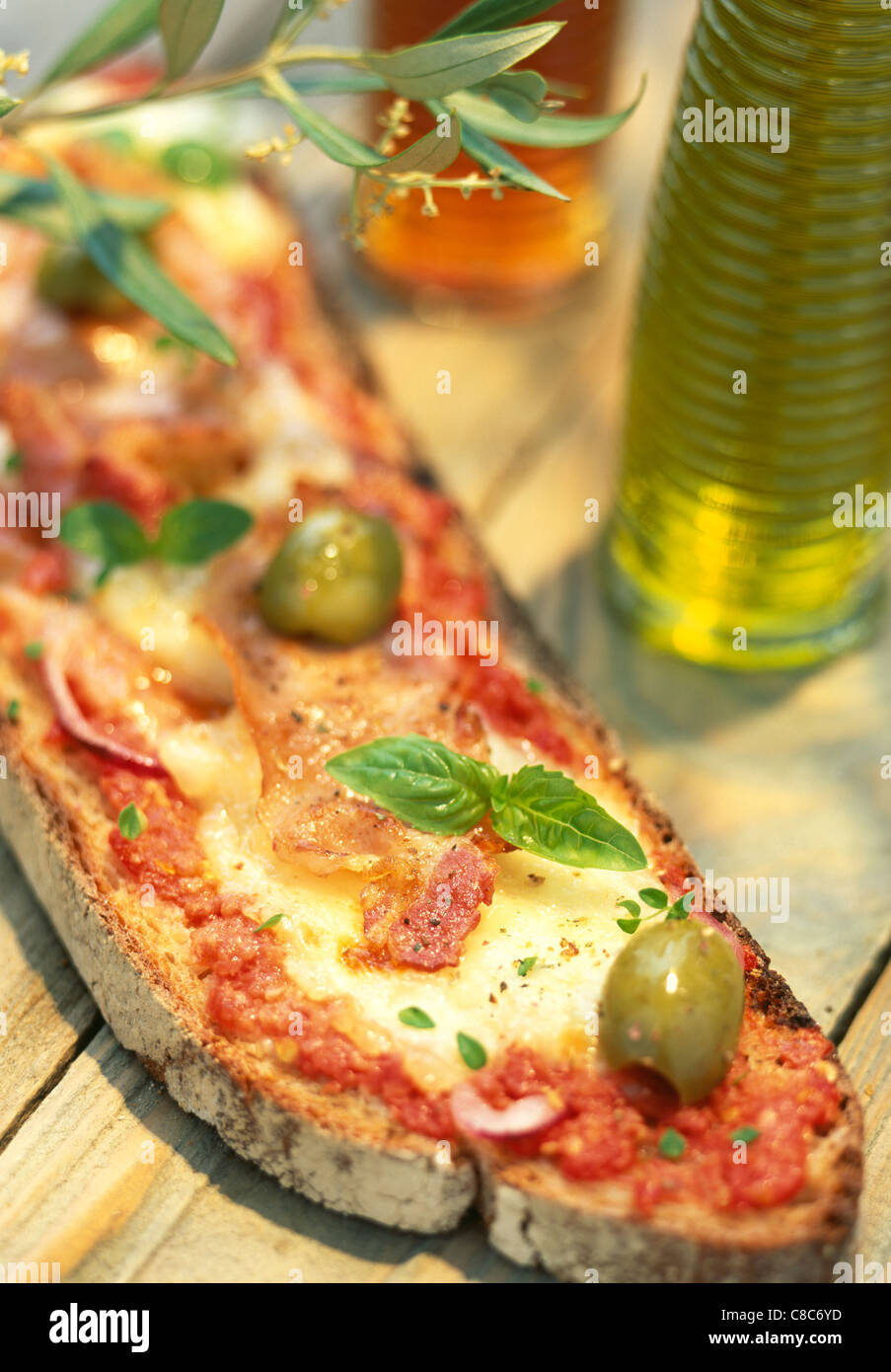 Italian open sandwich Stock Photo - Alamy